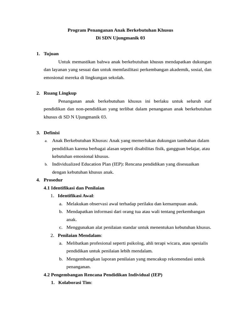 Program ABK di SDN Ujungmanik 03 | PDF | High School Diploma | Career & Growth