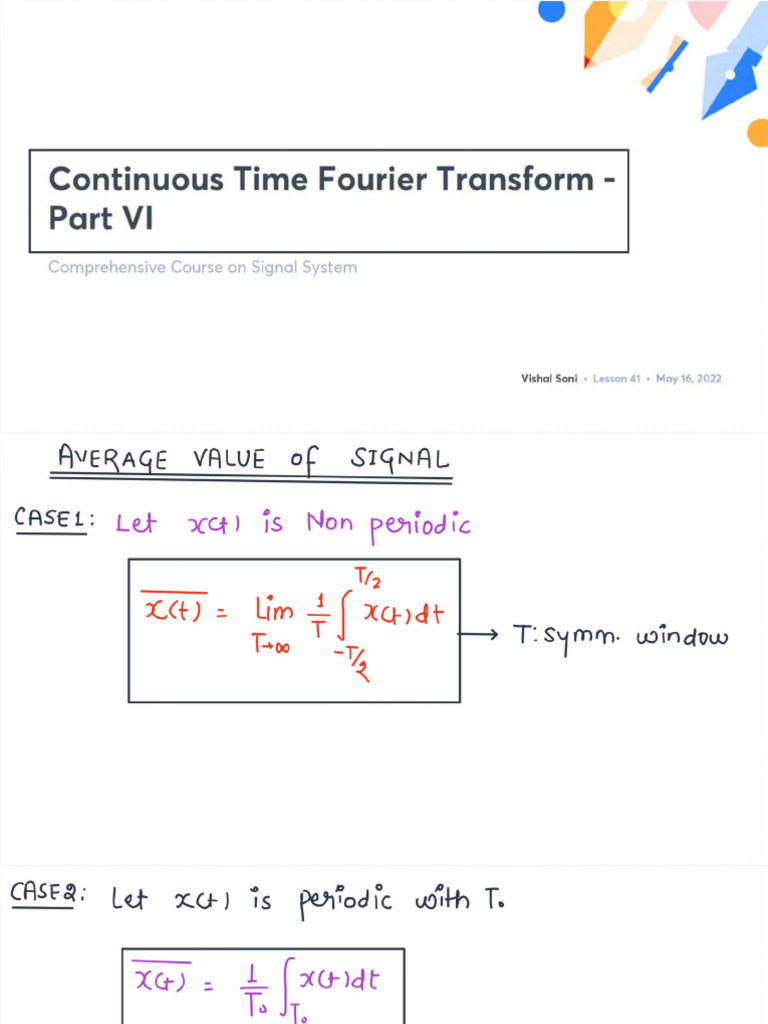 35.continuous Time Fourier Transform Part VI With Anno | PDF