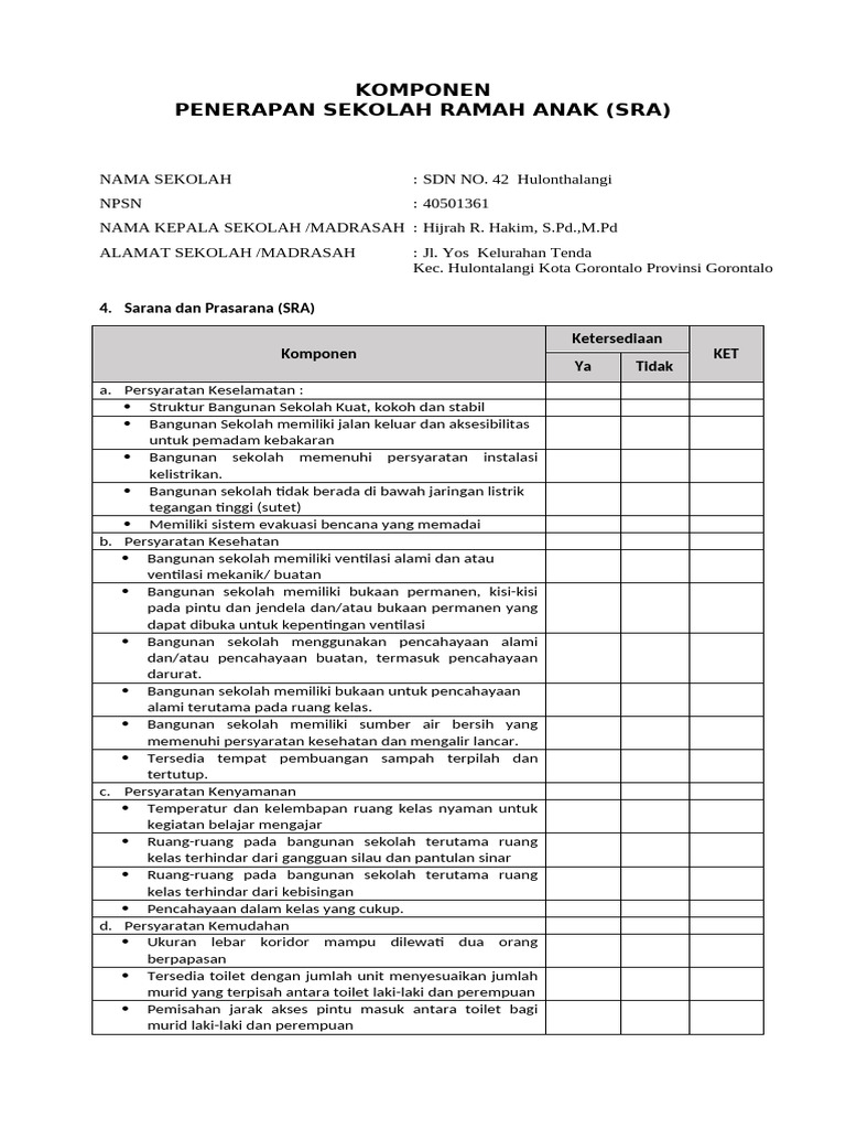 Bukti Fisik Sra Komponen 4 | PDF