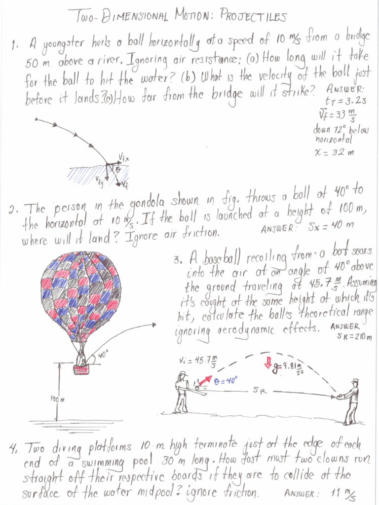 Projectiles Kinematics | PDF