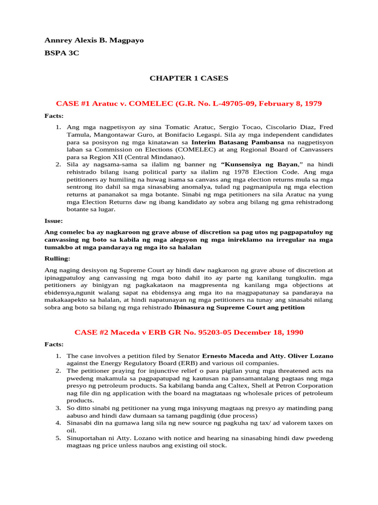 Digest-Cases Chapter 1 and 2 | PDF