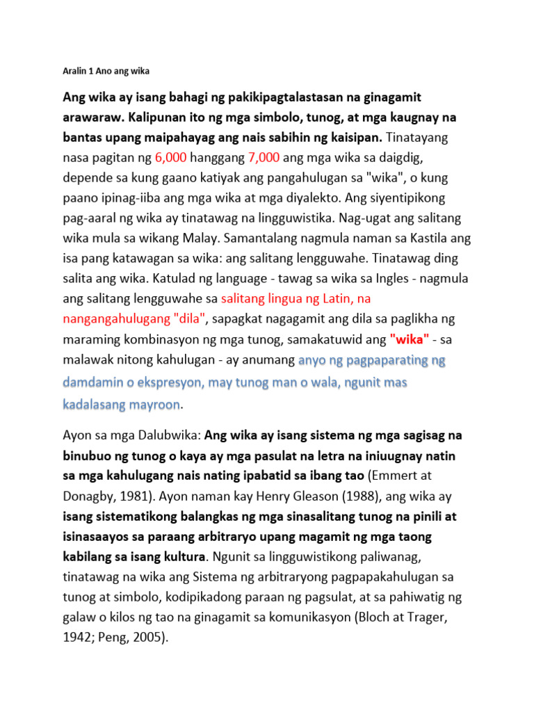 Wika at Kahalagahan ng STEM sa Tagalog | PDF | Tagalog Language ...