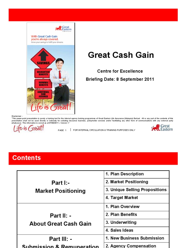 Great Cash Gain Ps en FW Jo | PDF | Insurance | Financial Services