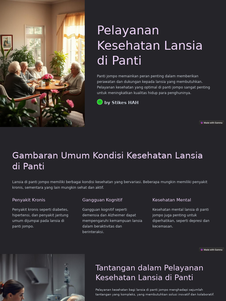 Pelayanan Kesehatan Lansia Di Panti | PDF