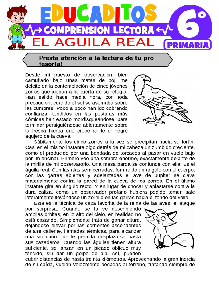 El Aguila Real para Sexto Grado de Primaria | PDF
