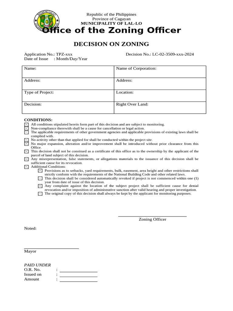 Form - Locational Clearance | PDF