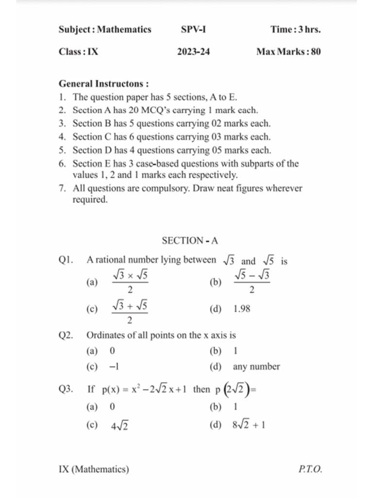 Maths Paper | PDF