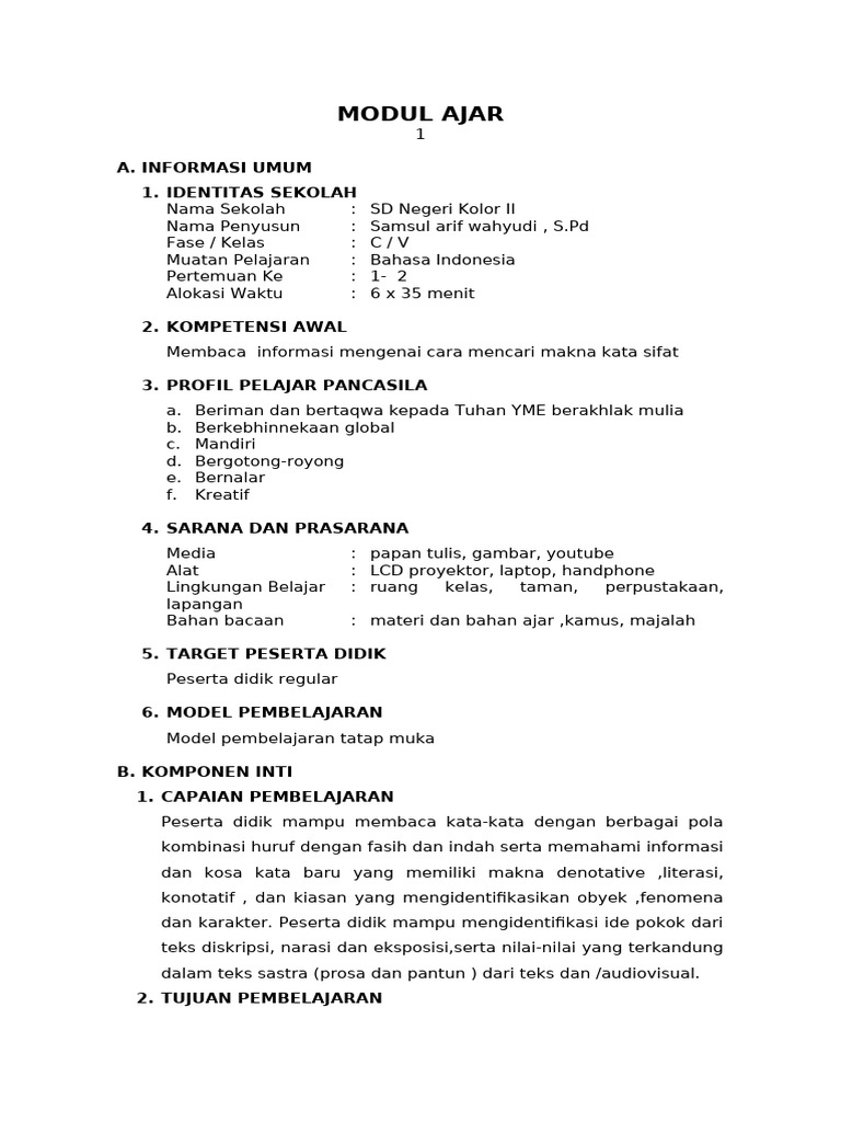 Modul B.indo | PDF
