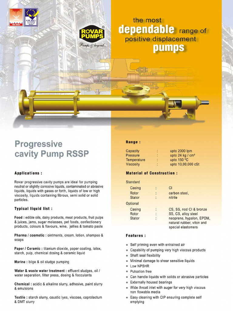 Rovar Pump RSSP Catalogue | PDF
