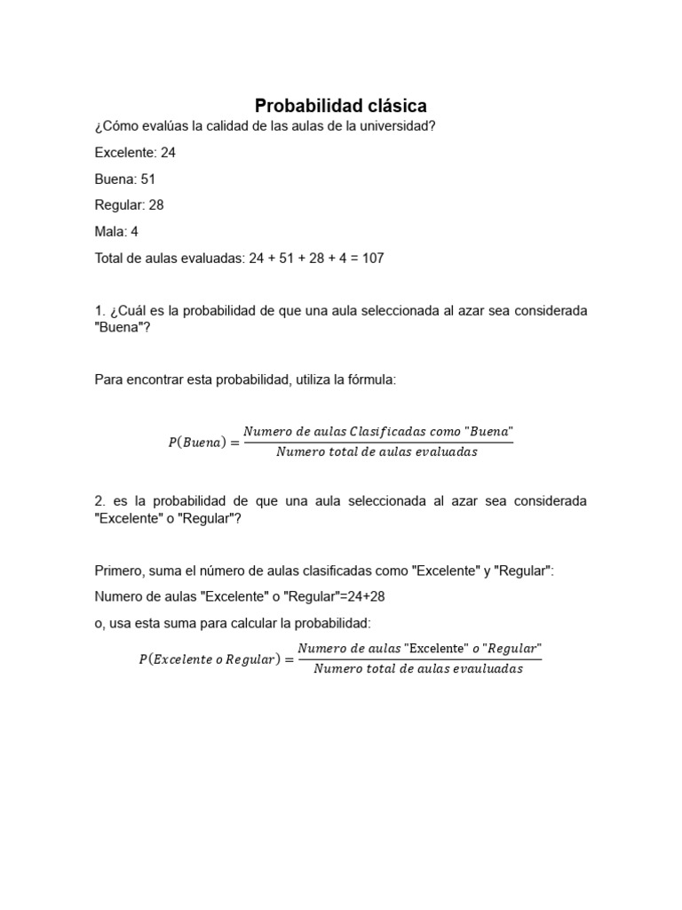 Ejemplos de Probabilidad Clasica | PDF