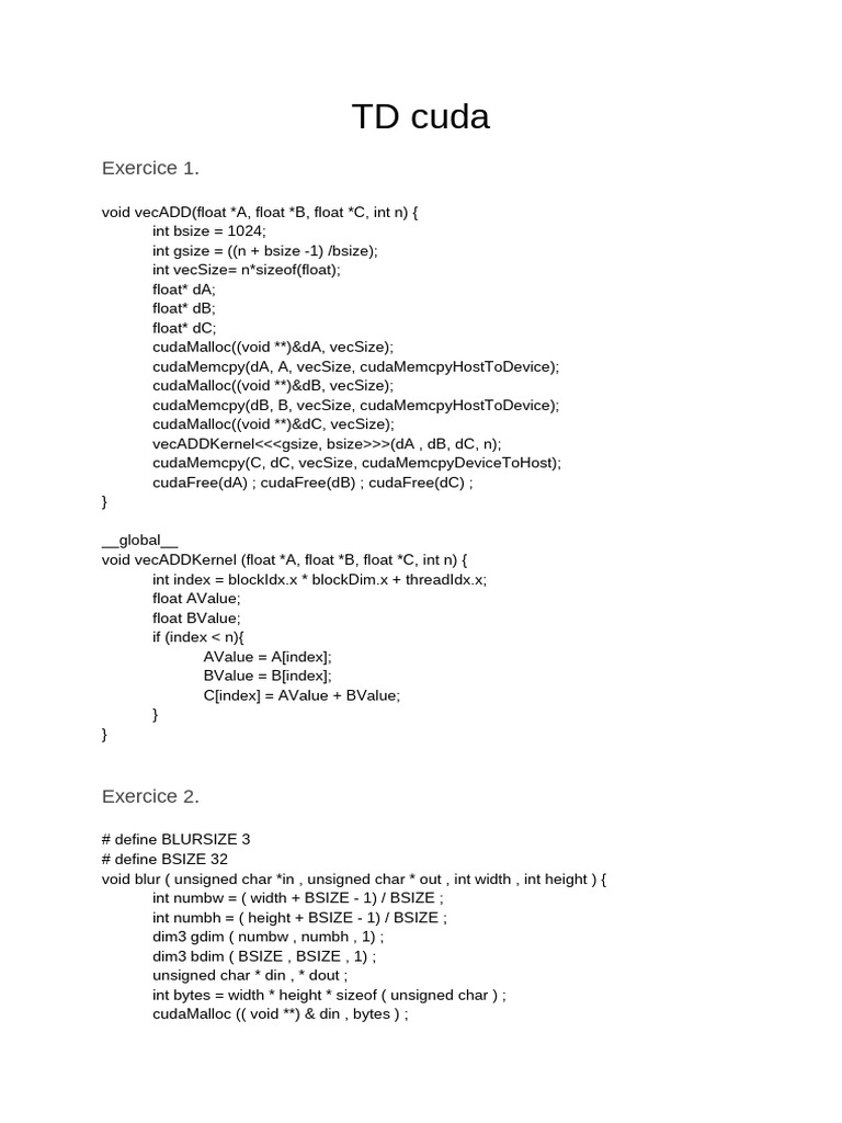 TD cuda | PDF