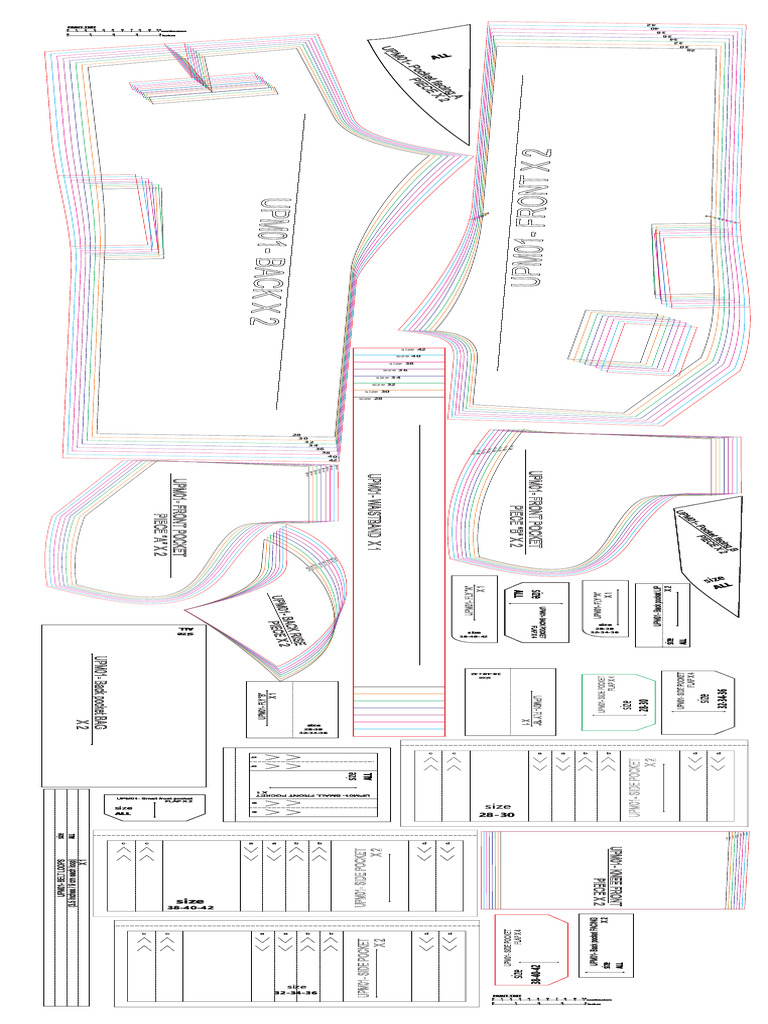 UPM01 Pants Pattern Pieces List | PDF