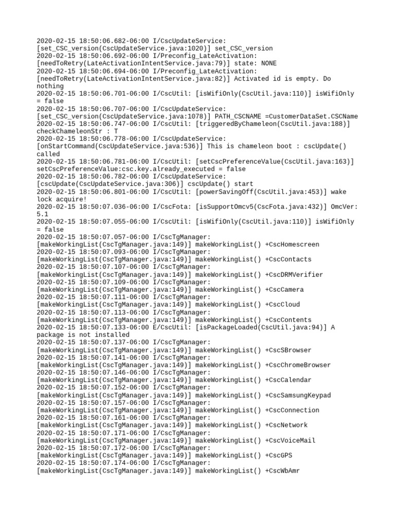 Csc Update Log | PDF