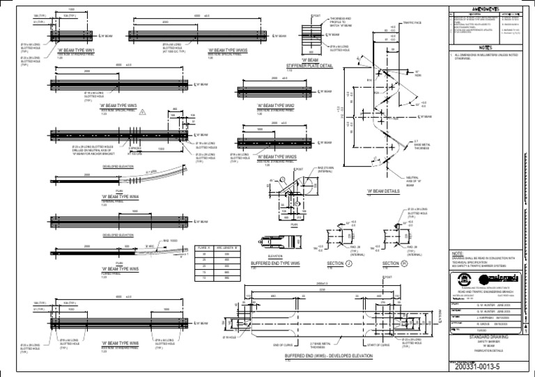 013 Road Safety Barriers W Beam Fabrication Details | PDF