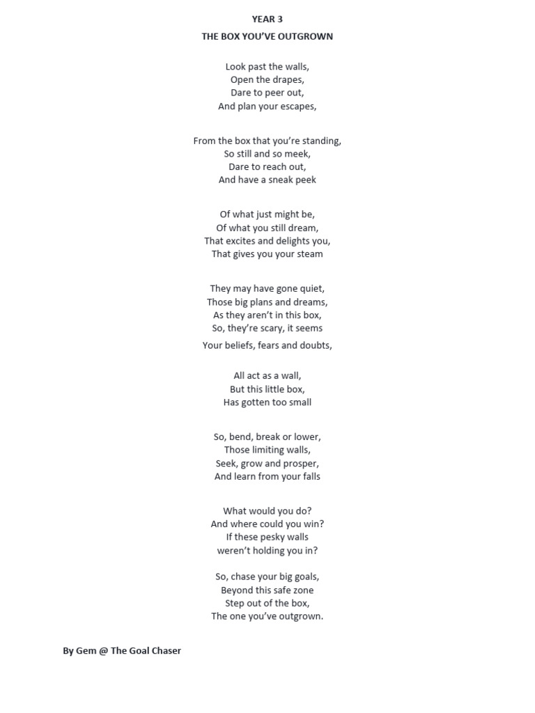 Year 3 Poem For The Declamation Contest 2nd Term 2022 | PDF