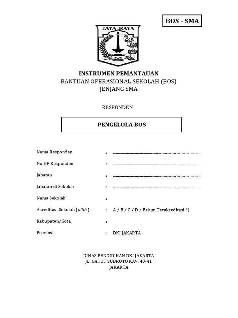 Instrumen BOS - SMA | PDF