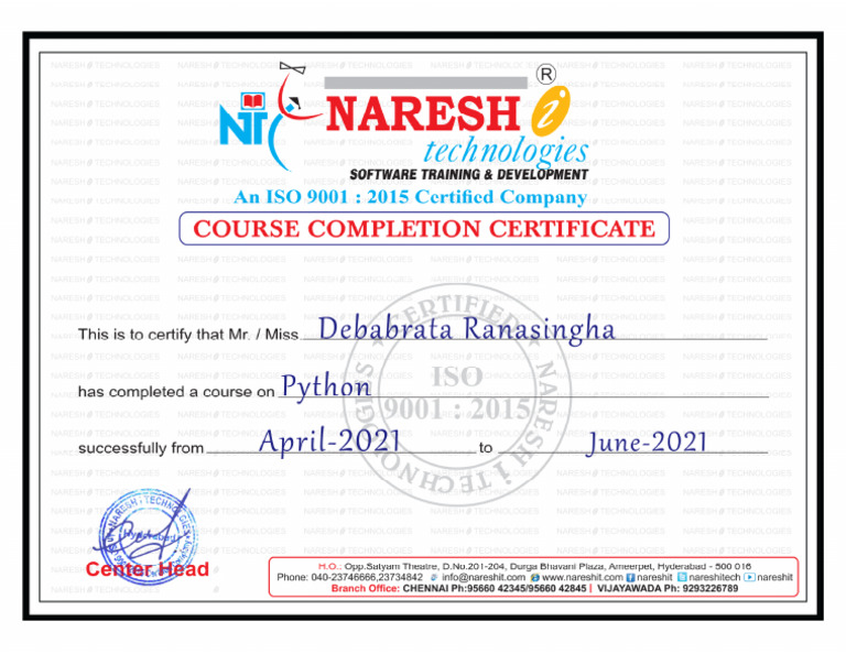 my python certificate | PDF