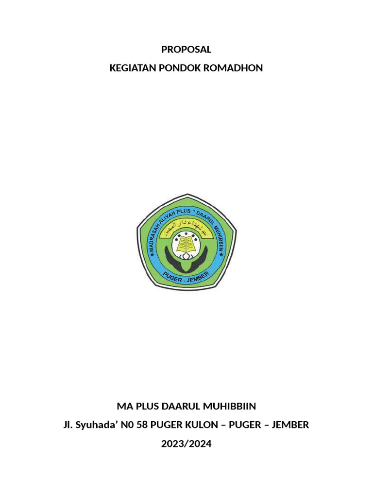 Proposal Pondok Romadhon | PDF