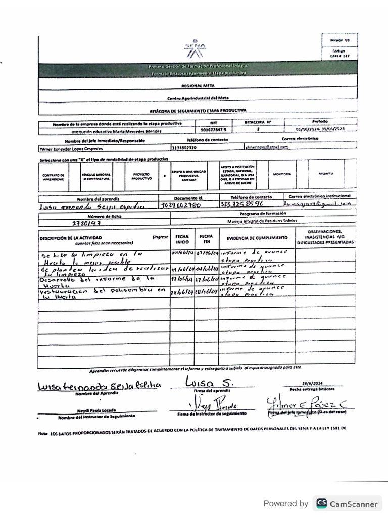 Bitácora Junio | PDF