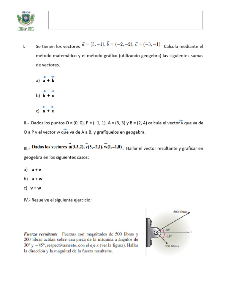 Problemario Tema 1 | PDF