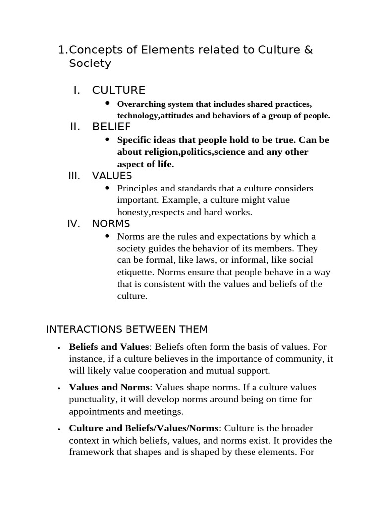 Concepts of Elements Related To Culture | PDF | Popular Culture ...