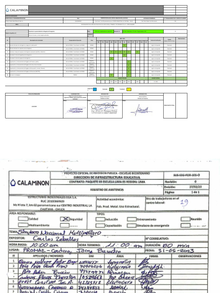 4.6.3.Programa anual de simulacros e informes de ejecucion | PDF