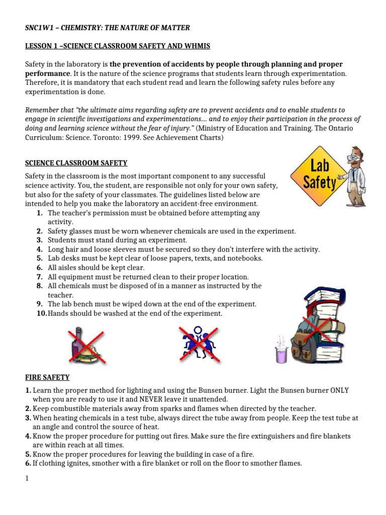 SNC1W1 - Chemistry Unit Package (New) | PDF