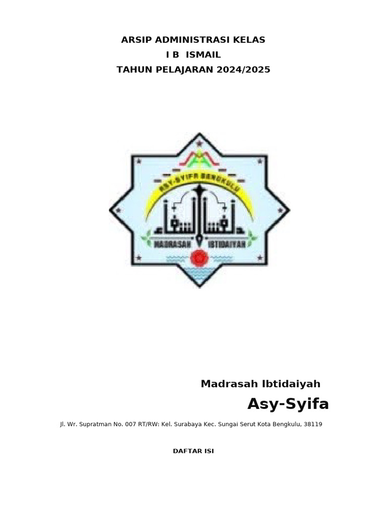 Cover Pembatas Administrasi Kelas Ib | PDF