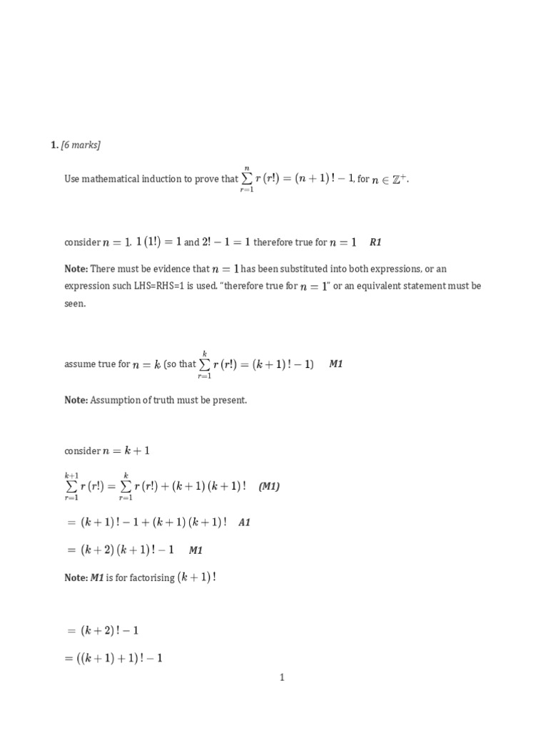 Unit 1 IB Question Mark Scheme | PDF | Equations | Quadratic Equation
