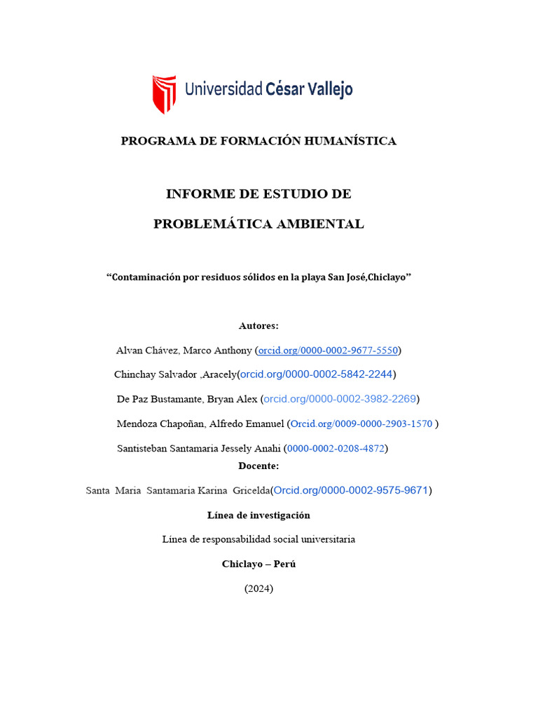 Estructura Del Informe Tutoria V | PDF