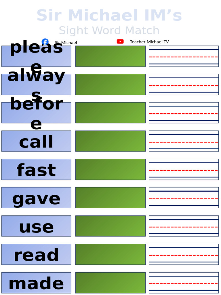 2024 Sight Word Match | PDF