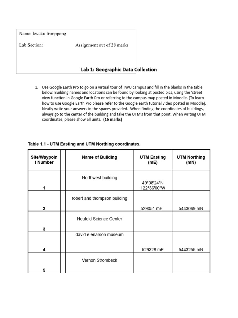 Lab 1 Geographic Data Collection Fall 2022 Assignment Updated.docx (1 ...