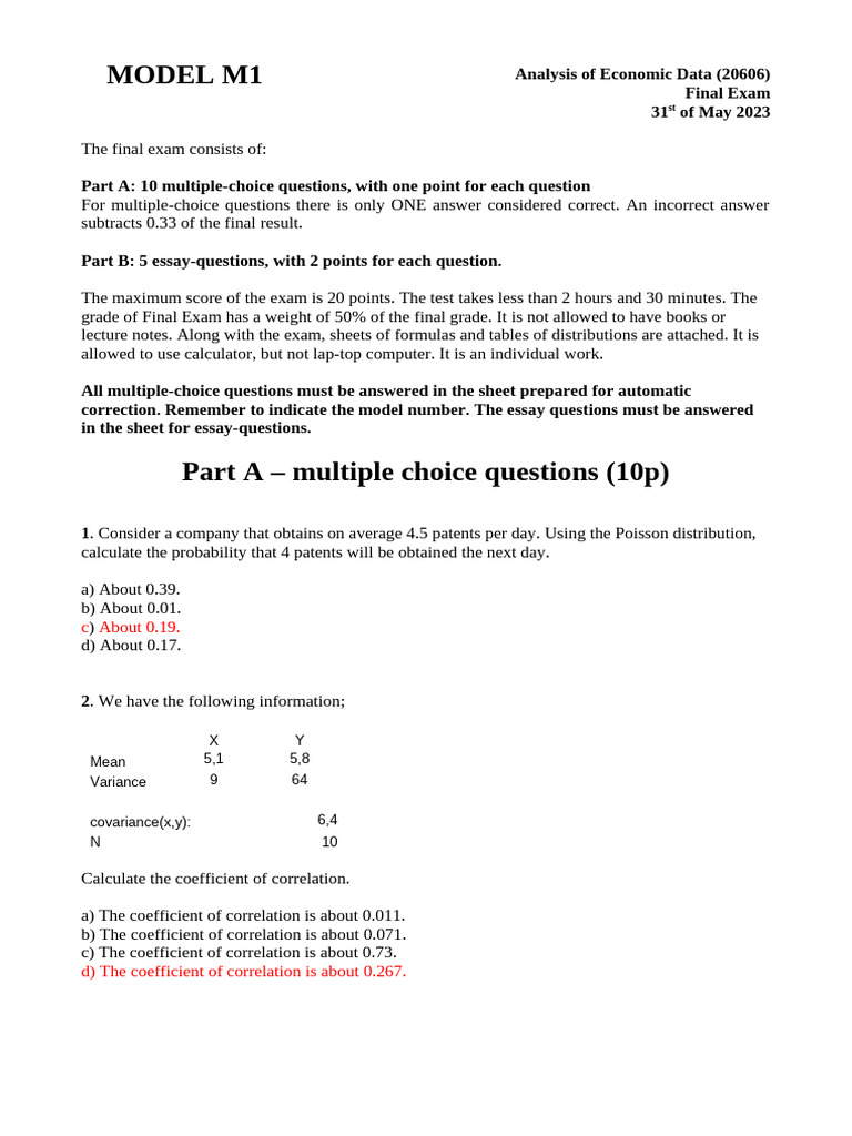 Examen Final May2023 002 M1 ENG | PDF