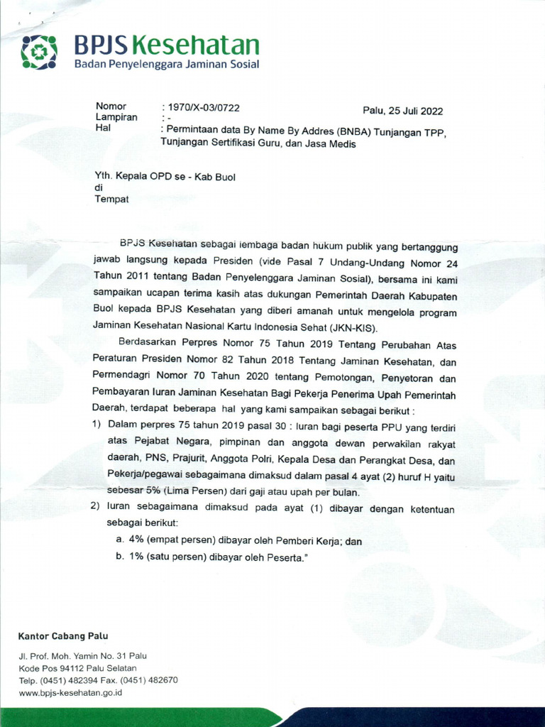 Surat BPJS | PDF