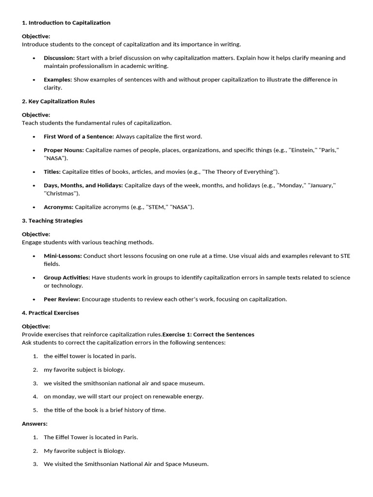 Capitalization and Punctuation Marks | PDF