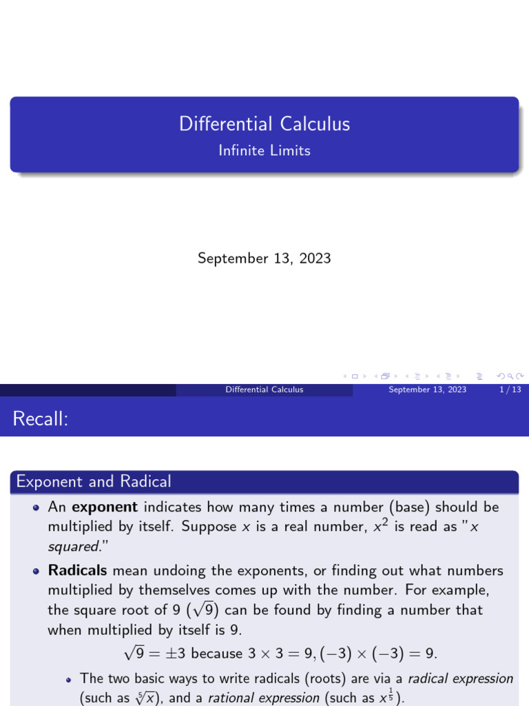 6 MATHG1 Infinite Limits | PDF