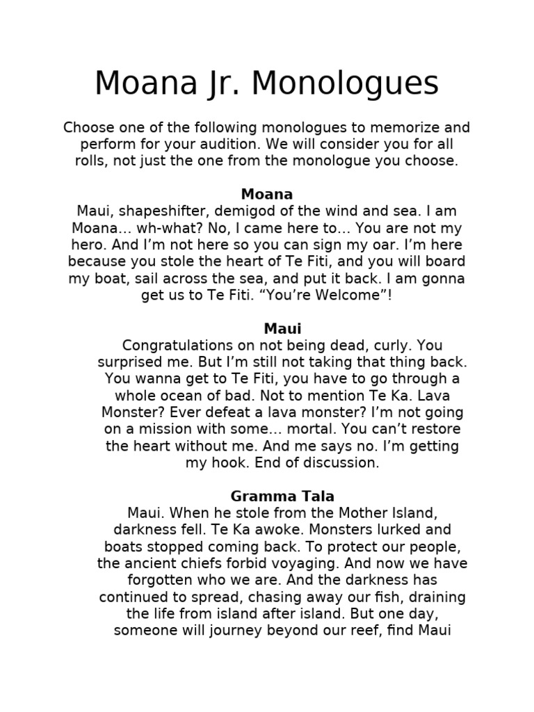 Moana Monologues | PDF