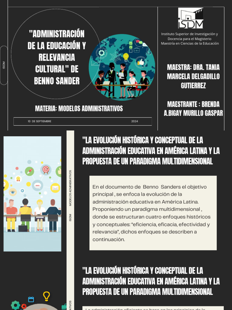 Administración de La Educación y Relevancia Cultural de Benno Sander | PDF | Paradigma ...