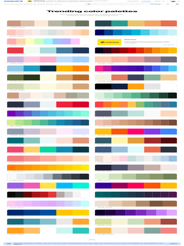 Explore Color Palettes - Coolors 5 | PDF