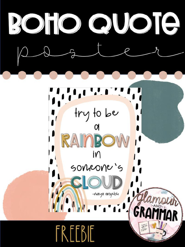 BohoRainbowQuotePosterFREEBIE 1 | PDF