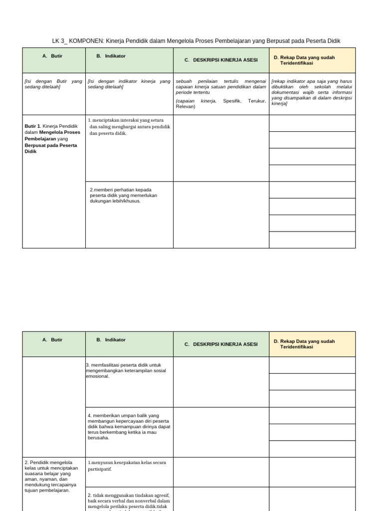 Format TIPS Lengkapi Data Komponen 3 | PDF