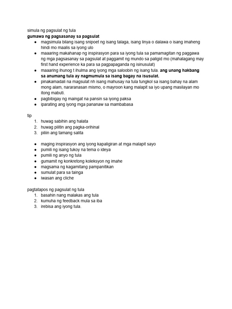 Pagsulat NG Tula | PDF
