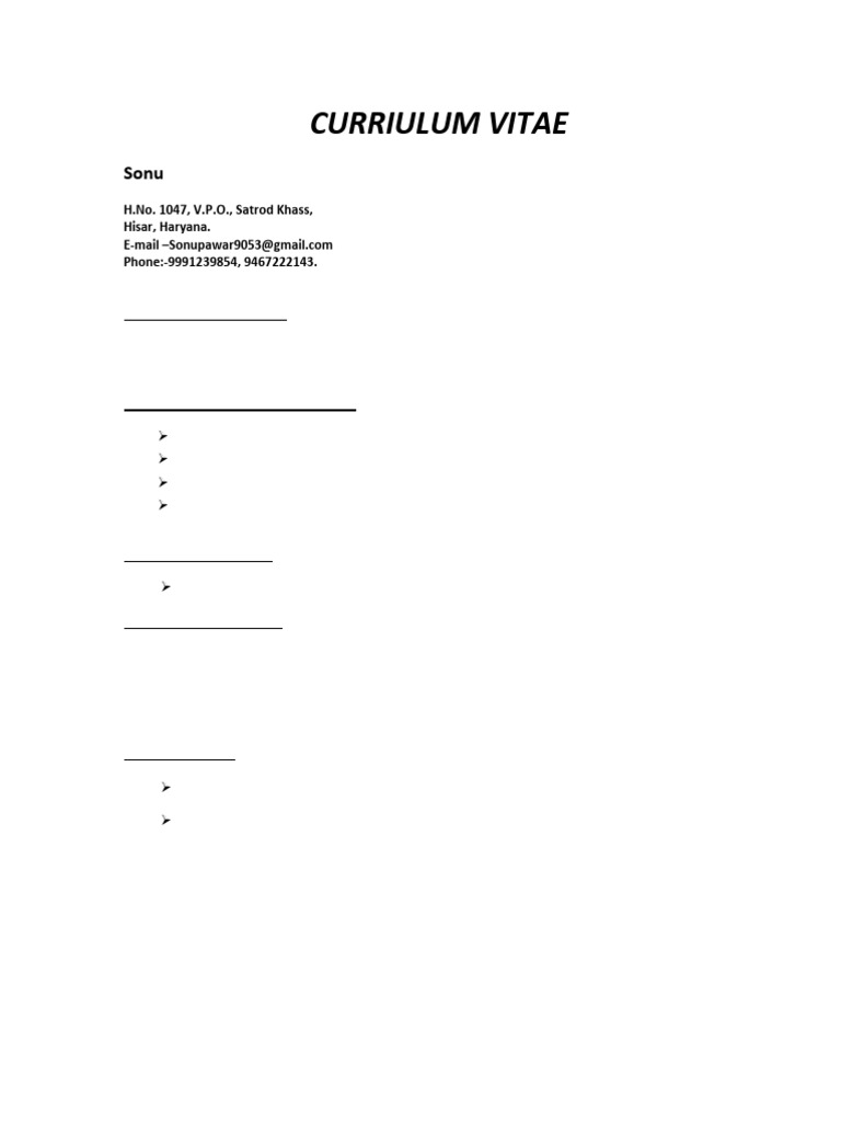 Resume Sonu (1) | PDF