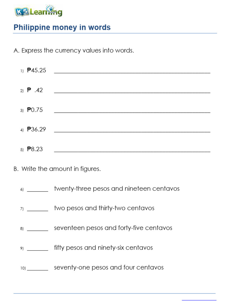 Grade 3 Philippine Money Worksheets | PDF | Teaching Methods ...