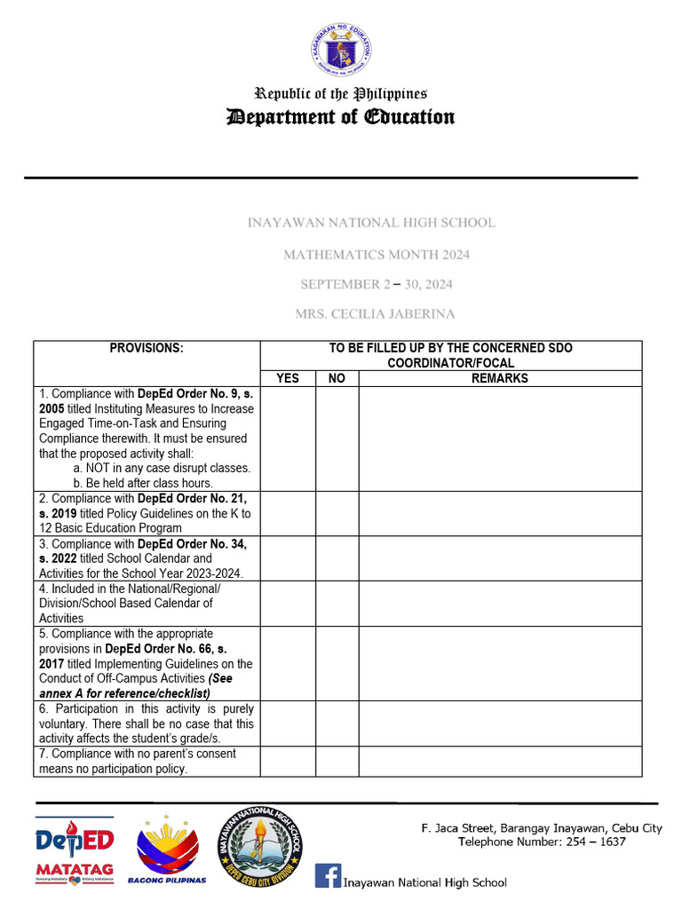 INHS - Mathematics Month 2026 - 1 | PDF