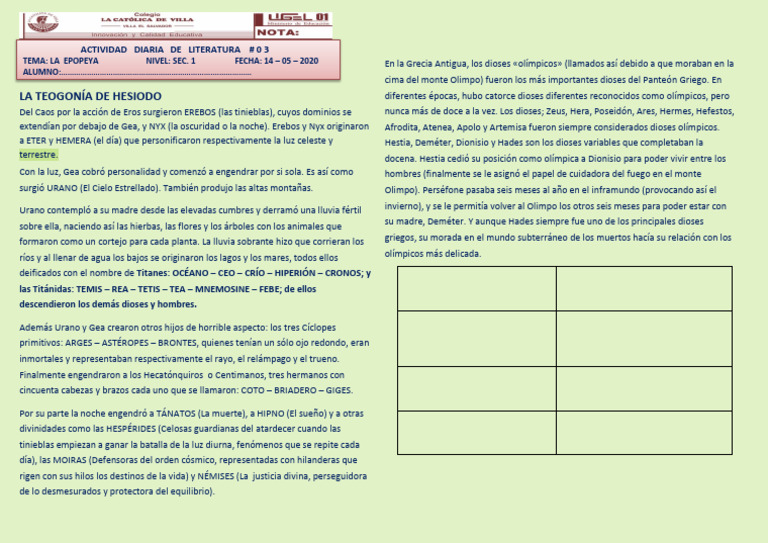 3 Sec1 Literatura Activity | PDF