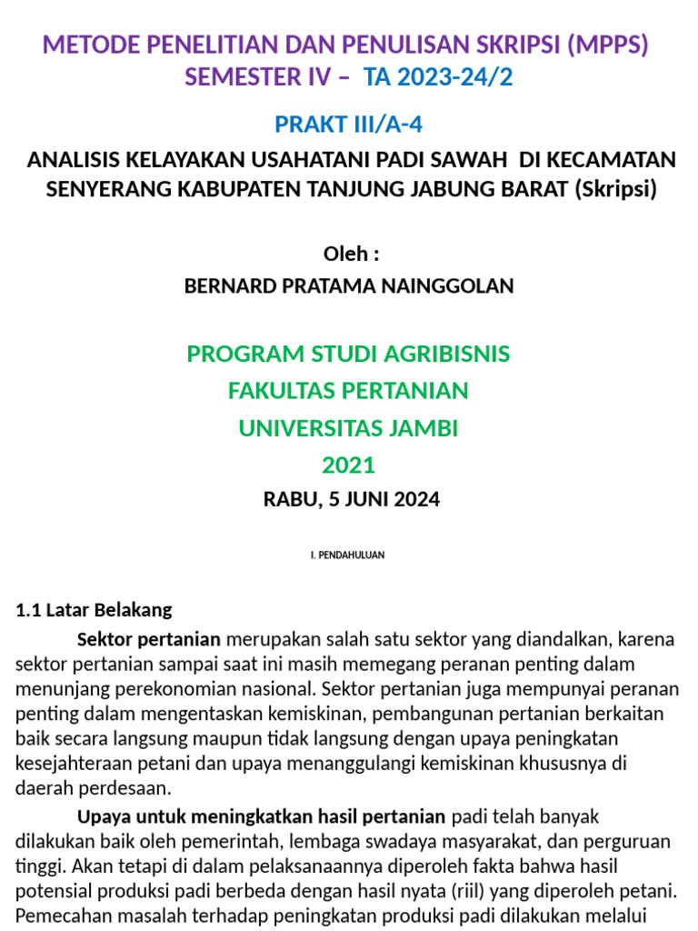 Prakt Iiia-2 - Anal Kelayakan Ut Padi Sawah | PDF