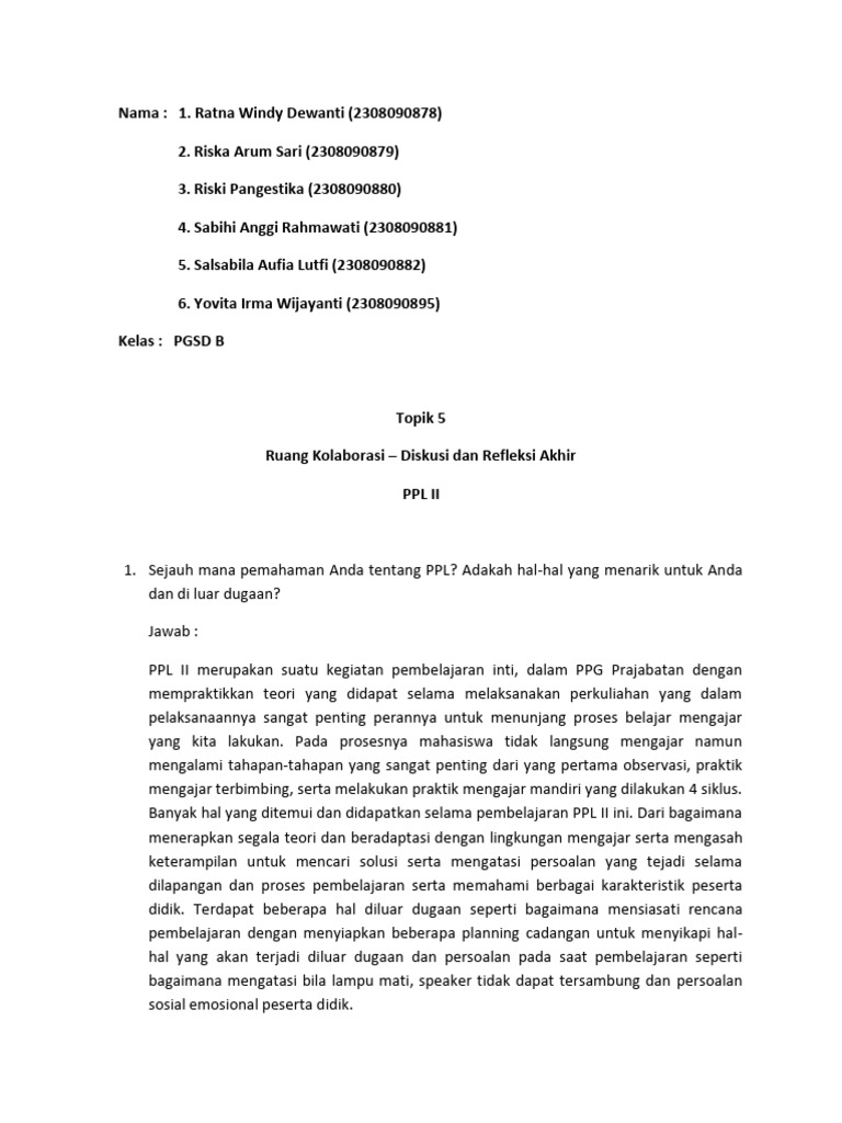 Ang Kolaborasi PPL II - Riska Arum Sari | PDF