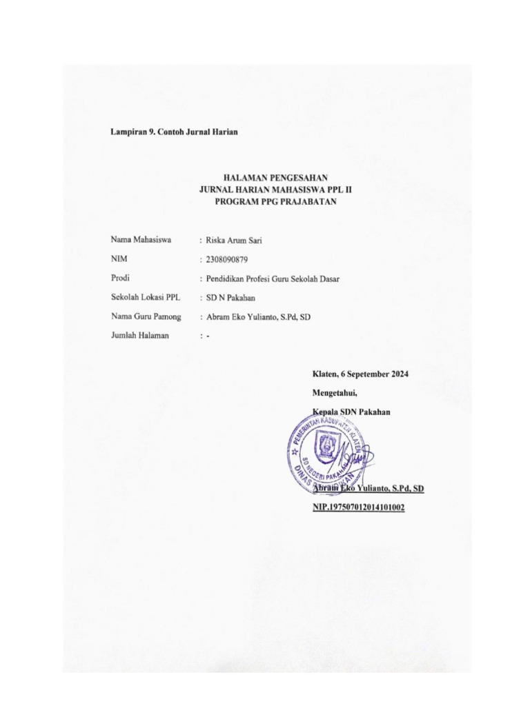Topik 5 Jurnal Harian - Riska Arum Sari | PDF