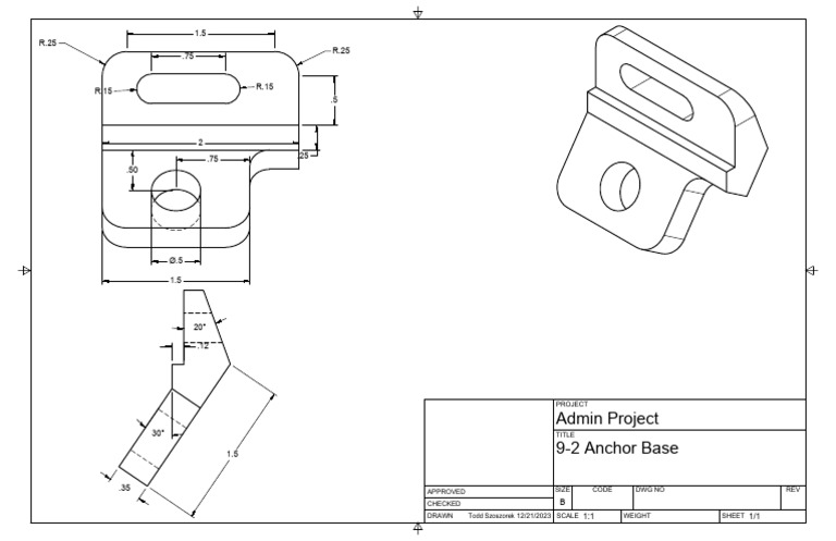 9-2 Anchor Base Drawing v1 | PDF